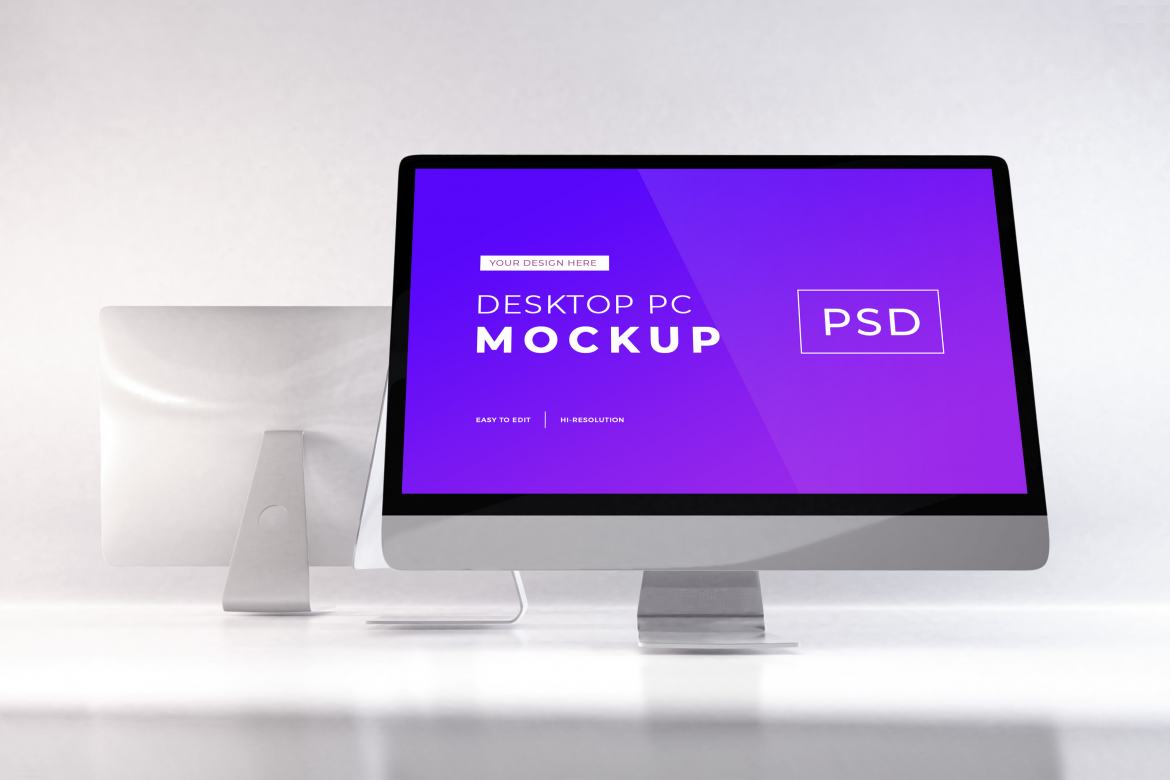 Realistic Personal Computer Mockup Template | Deeezy