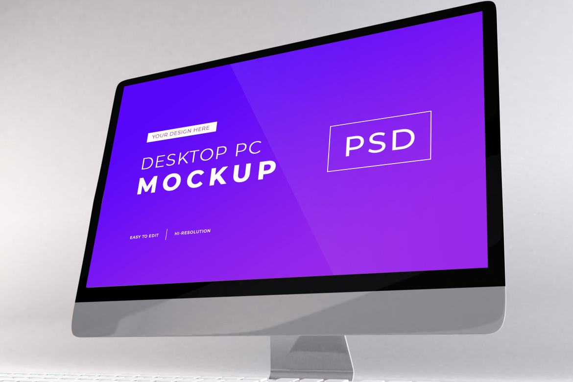 Realistic Personal Computer Mockup Template | Deeezy