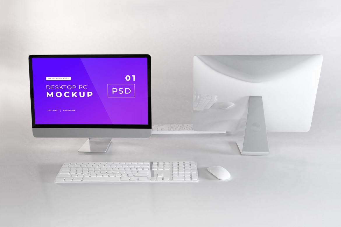 Realistic Personal Computer Mockup Template | Deeezy