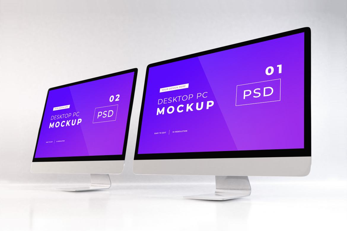 Realistic Personal Computer Mockup Template | Deeezy