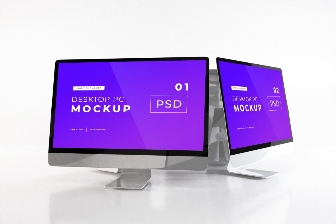 Realistic Personal Computer Mockup Template | Deeezy