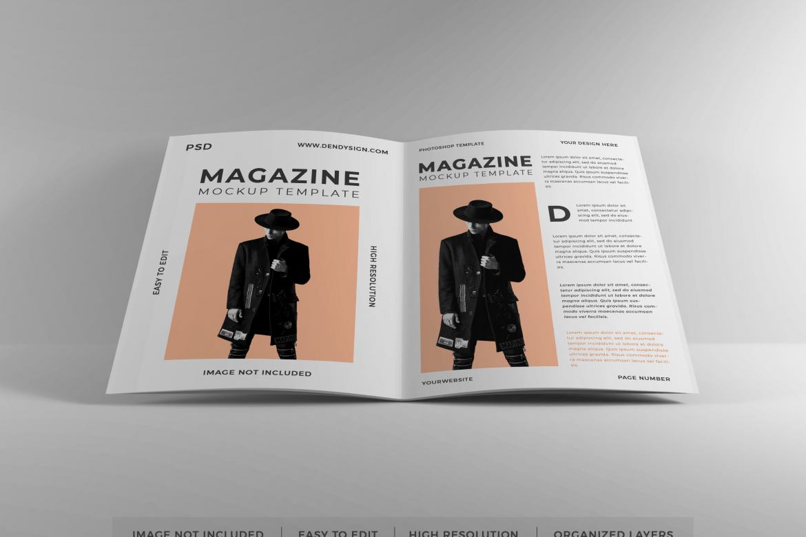 Realistic Magazine Paper Mockup Template | Deeezy