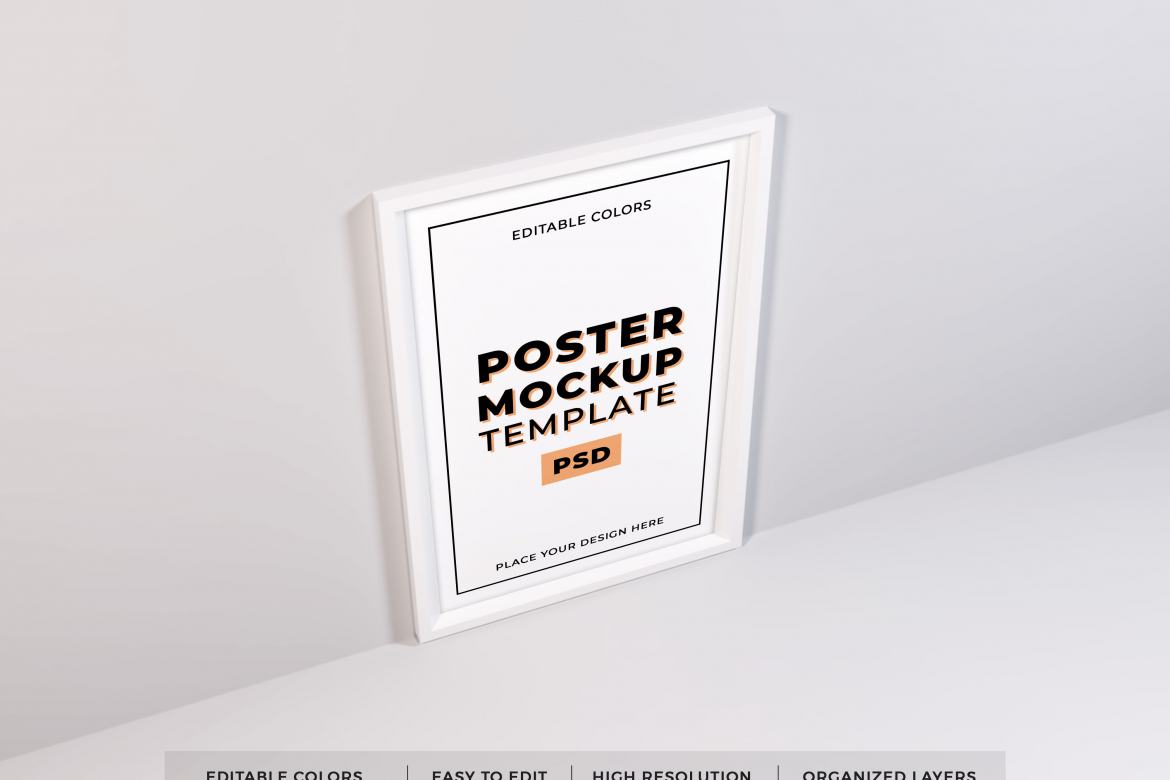 Realistic Poster on Wall Mockup Template | Deeezy