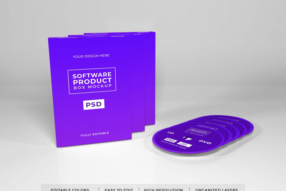 Realistic Software Box Mockup Template | Deeezy