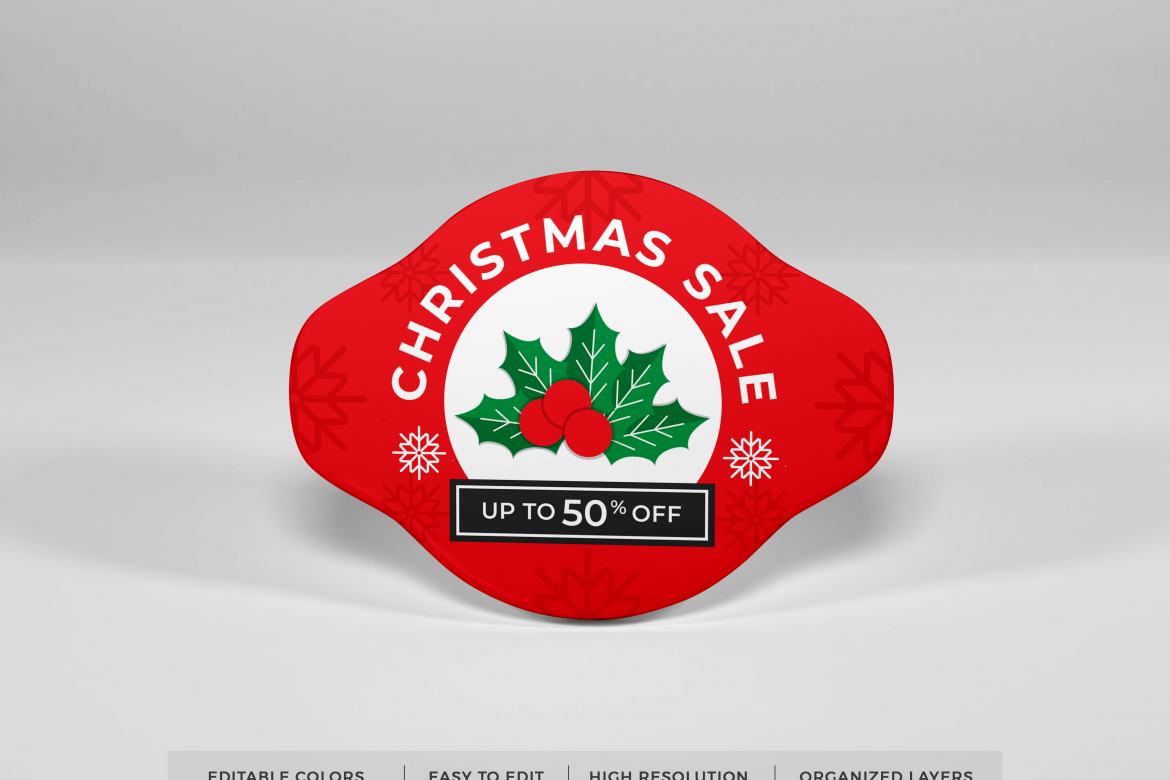 Realistic Sticker Label Badge Mockup Template | Deeezy