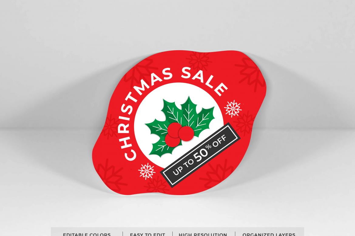 Realistic Sticker Label Badge Mockup Template | Deeezy