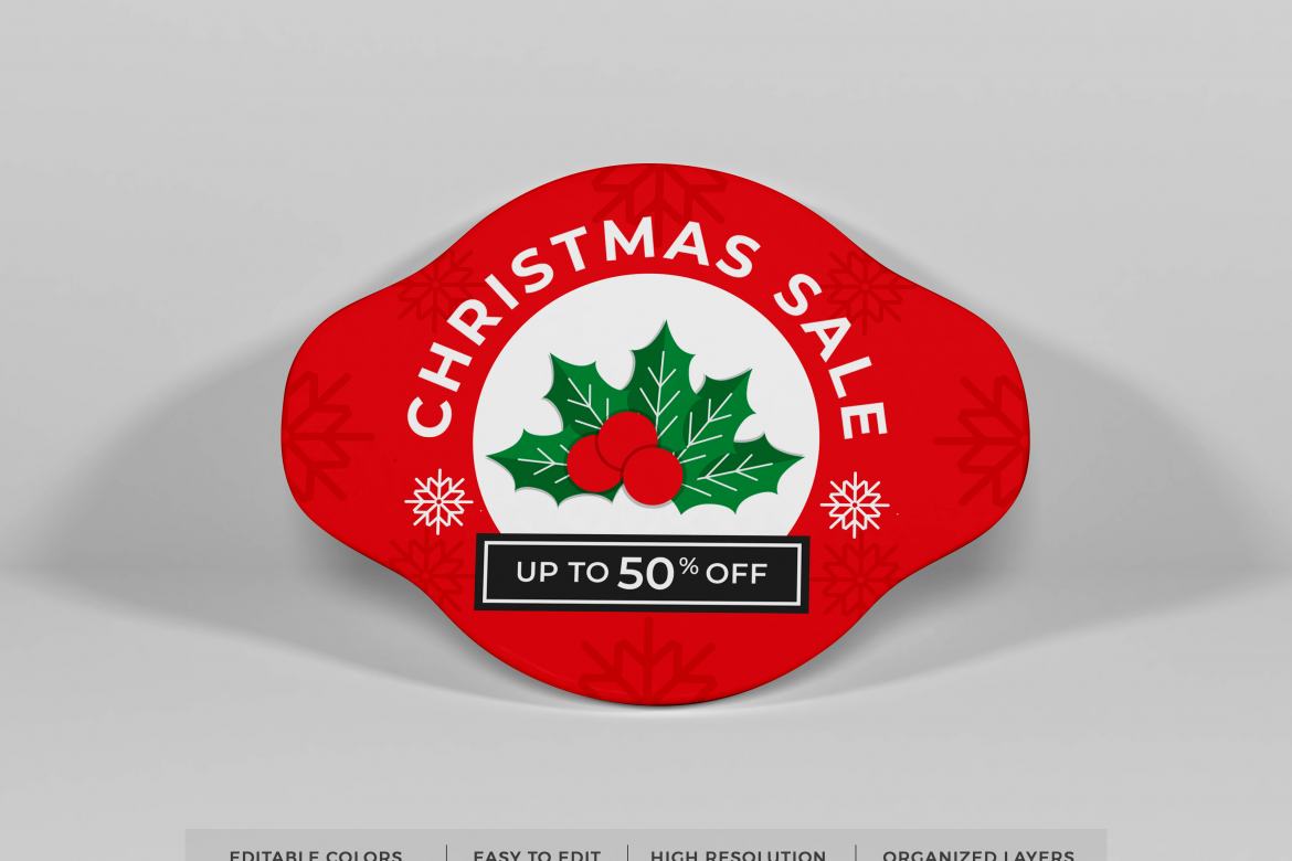 Realistic Sticker Label Badge Mockup Template | Deeezy