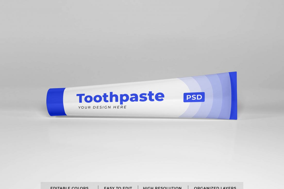 Realistic Toothpaste Packaging Mockup Template | Deeezy