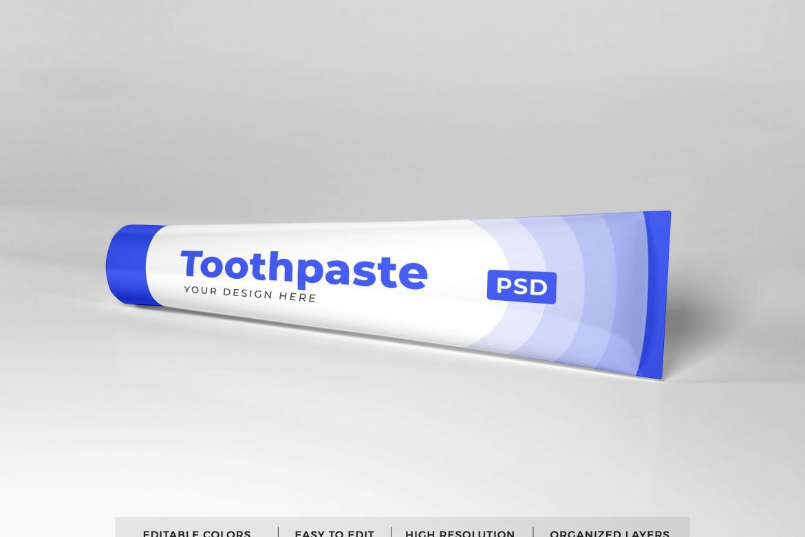 Realistic Toothpaste Packaging Mockup Template | Deeezy