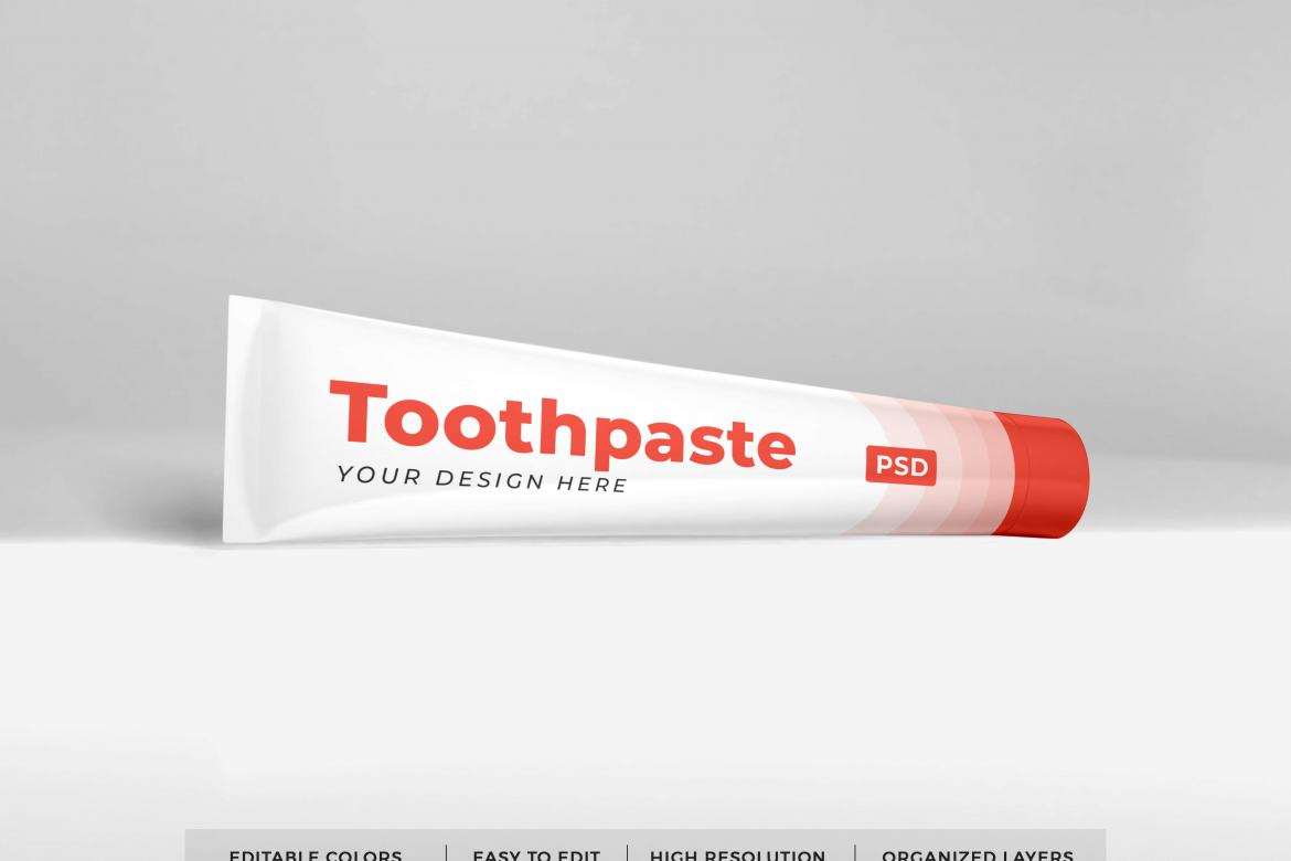 Realistic Toothpaste Packaging Mockup Template | Deeezy