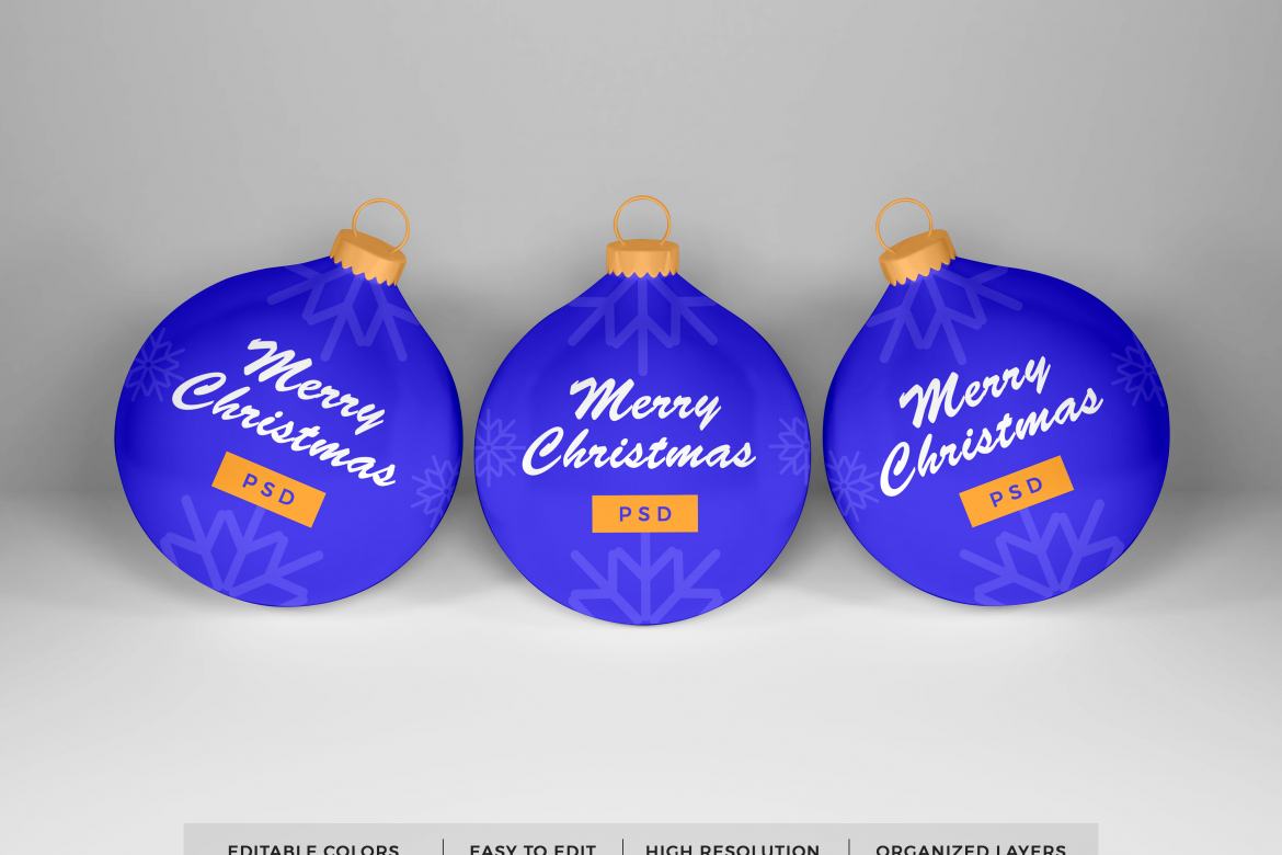 Realistic Christmas Bauble Ball Mockup Template | Deeezy