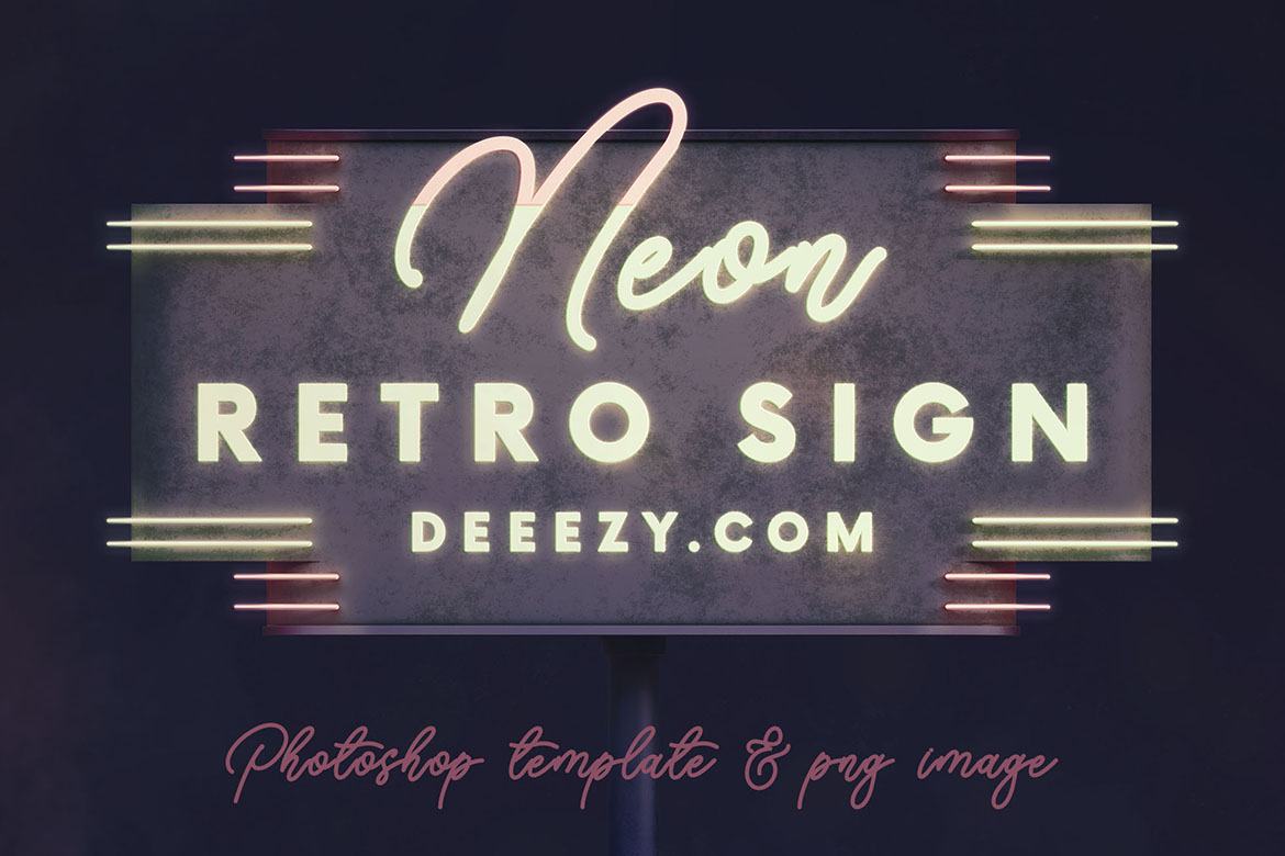 Free Neon Retro Sign Template | Deeezy
