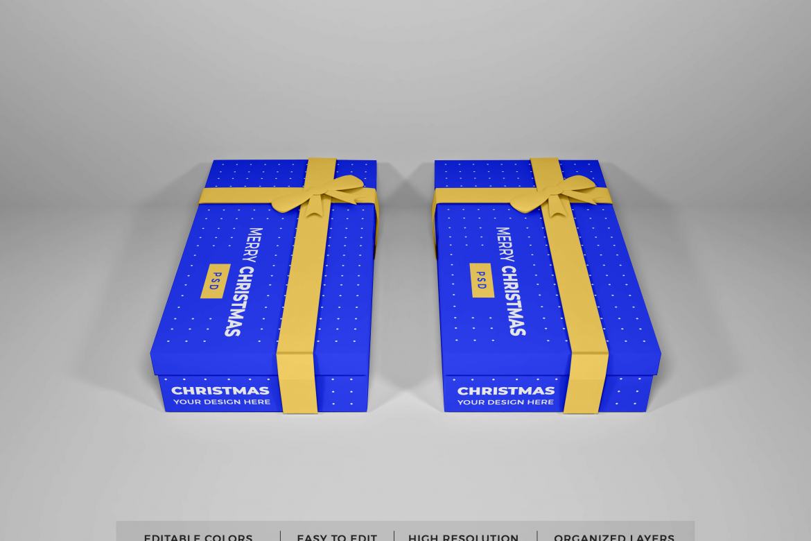 Christmas Gift Box Mockup Template | Deeezy