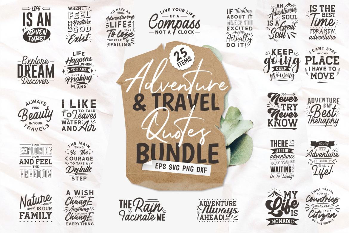 Adventure Travel Inspirational Quotes Bundle | Deeezy