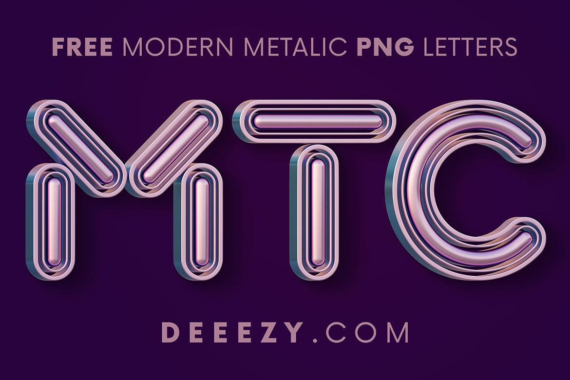 Modern Metalic - Free 3D Lettering | Deeezy