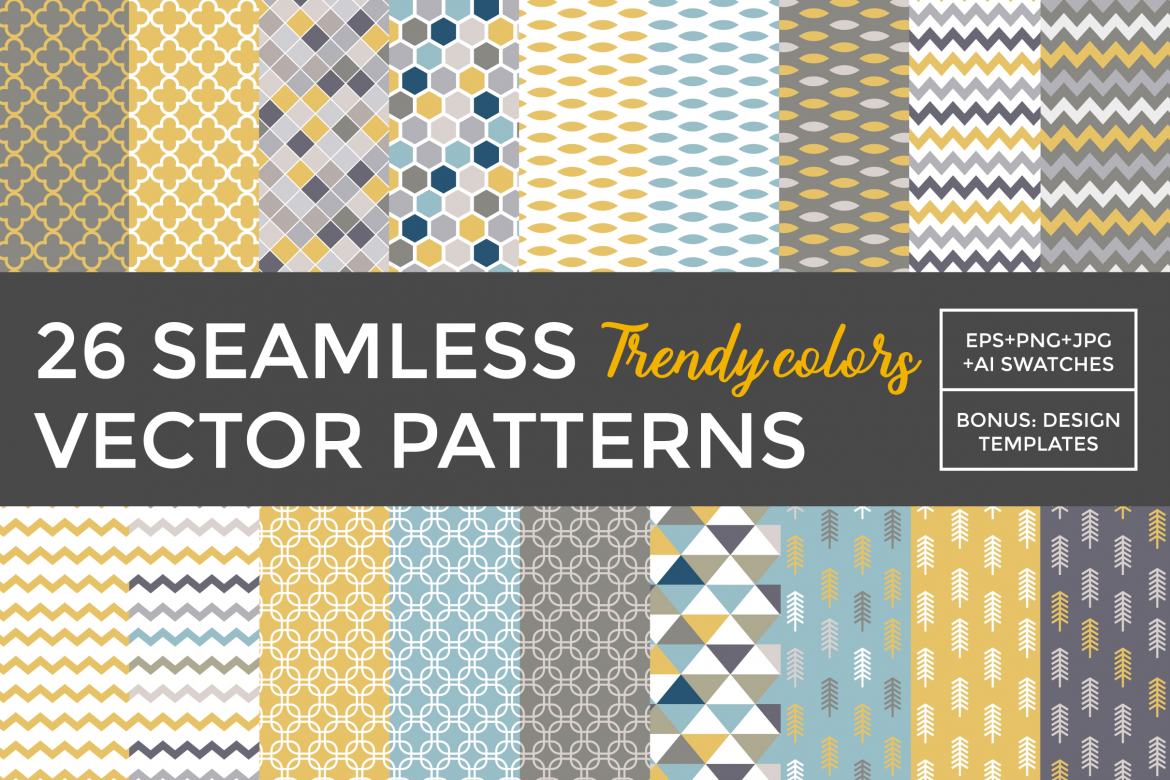 26 Vector Patterns in trendy colors | Deeezy