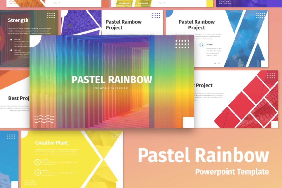Pastel Rainbow - Multipurpose Powerpoint Template | Deeezy