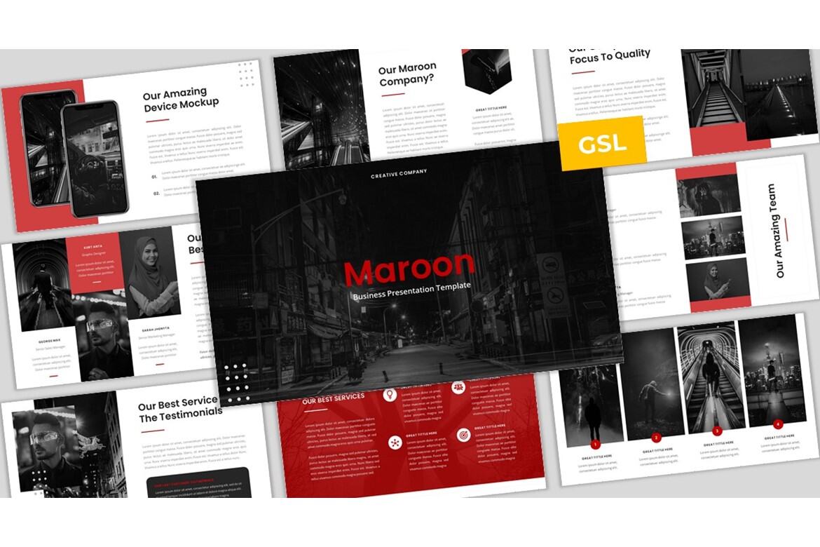 Maroon - Business Google Slides Template | Deeezy