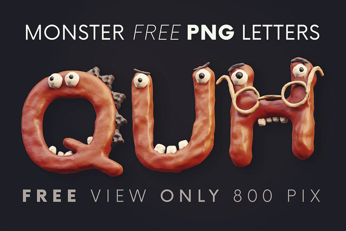 Plasticine Monsters - Free 3D Lettering | Deeezy