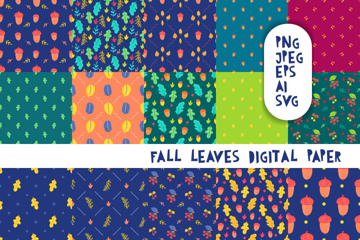 Fall Leaves Digital Paper | Deeezy