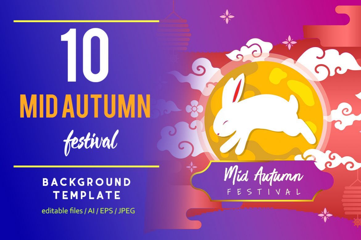 10 Rabbit & Mid Autumn Backgrounds | Deeezy