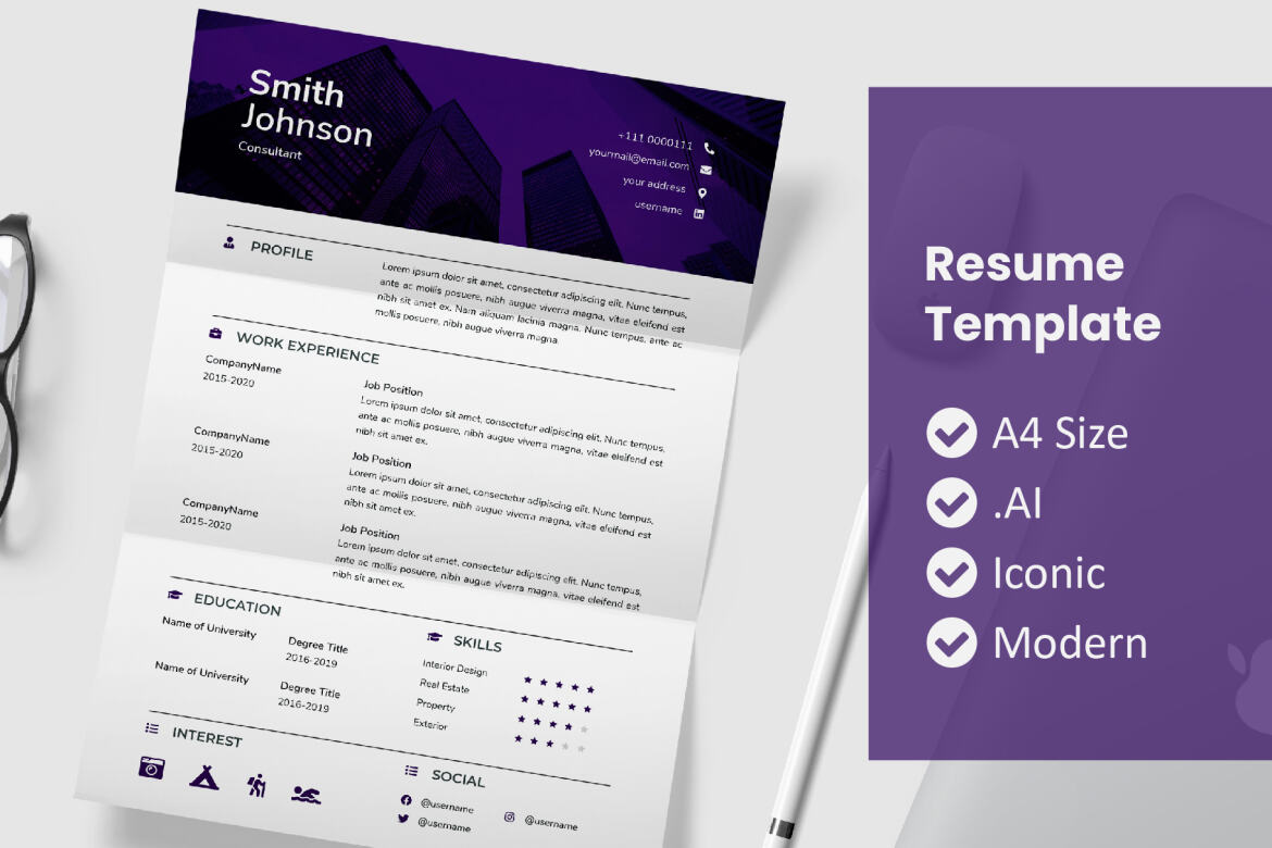 Resume Block Header - Free Template | Deeezy