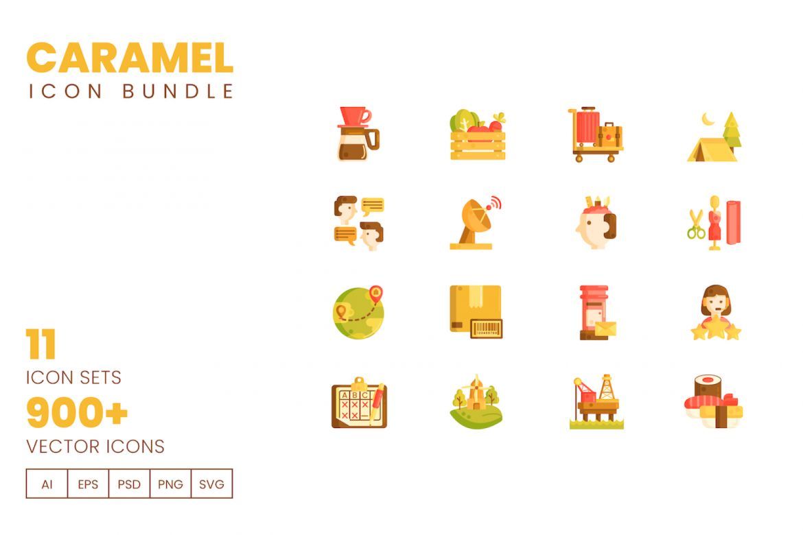 900+ Icons - Caramel Vector Bundle | Deeezy