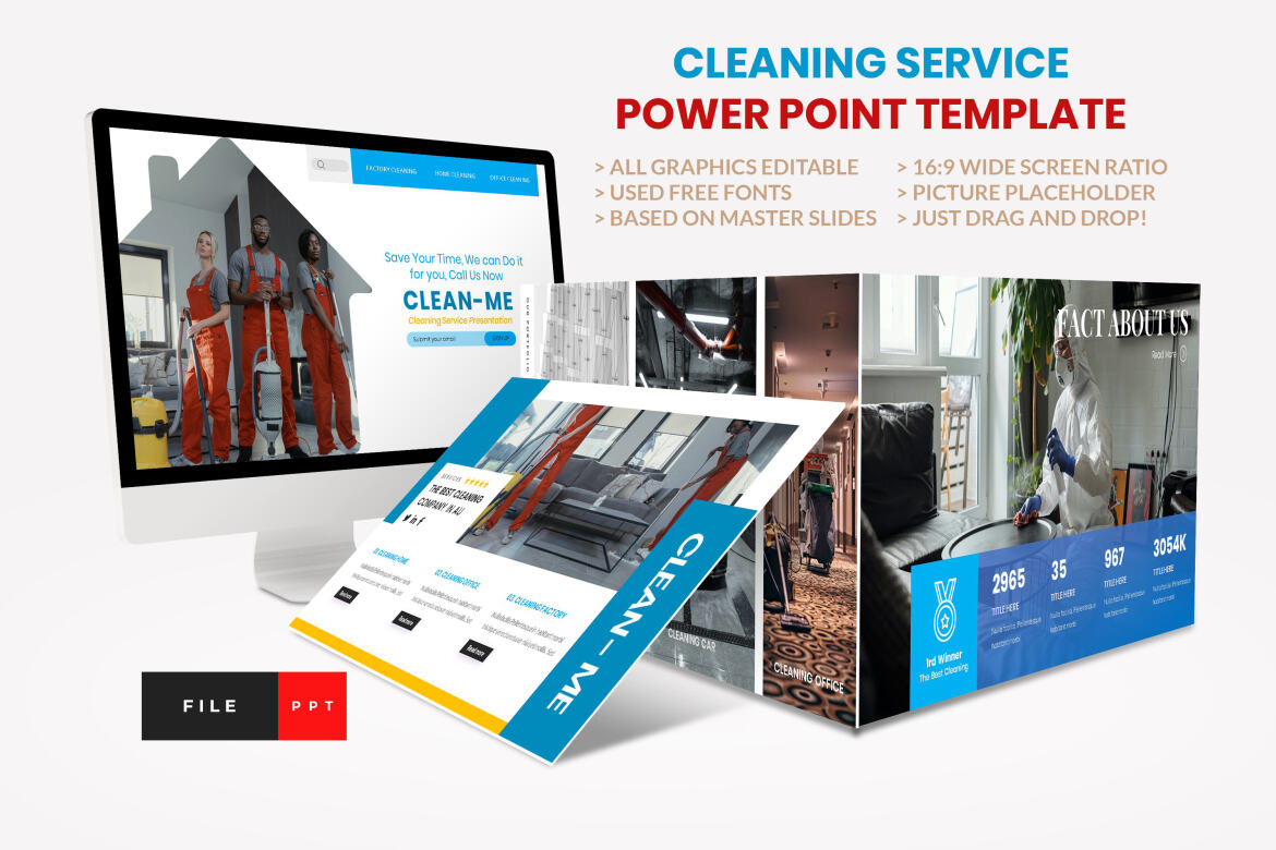Cleaning Service Power Point Template | Deeezy