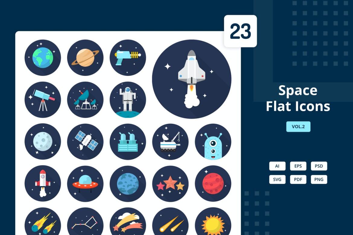 23 Space - Flat Icons Vol.2 | Deeezy