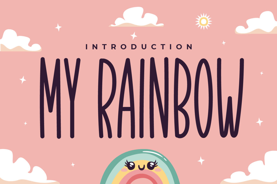 My Rainbow - Cute Display Font | Deeezy