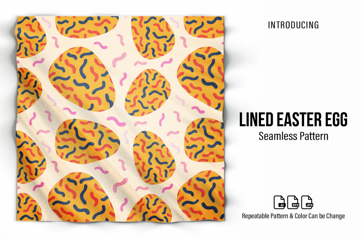 Lined Easter Egg Seamless Pattern | Deeezy