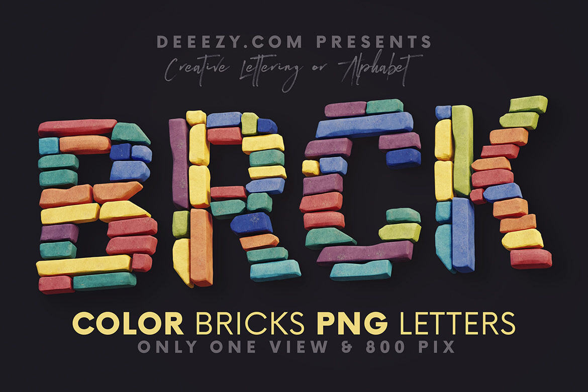 Color Bricks - Free 3D Lettering | Deeezy