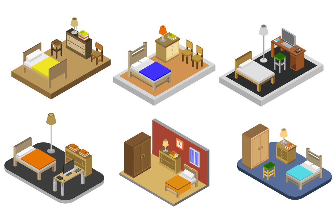 isometric bed room | Deeezy