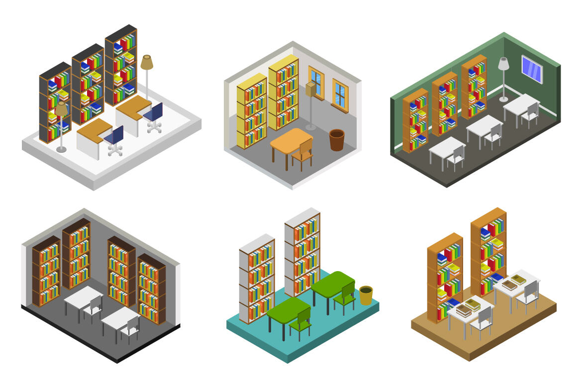 isometric library room | Deeezy