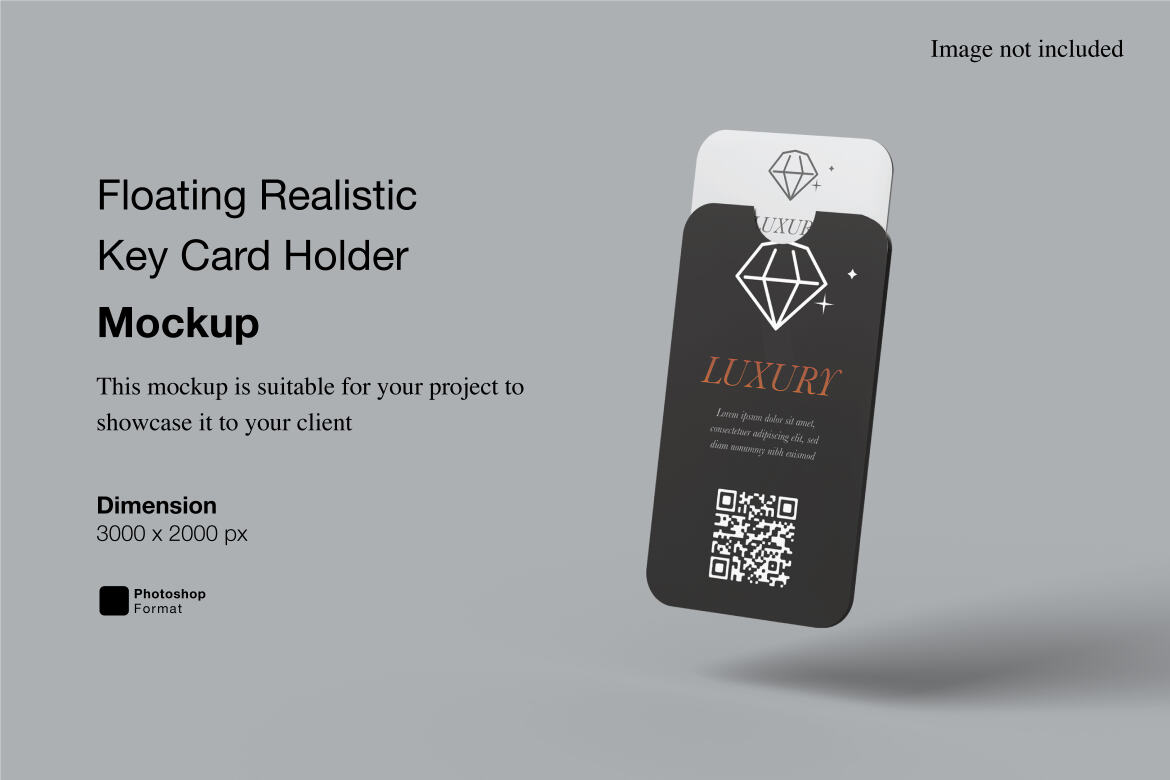 Floating Realistic Key Card Holder Mockup | Deeezy