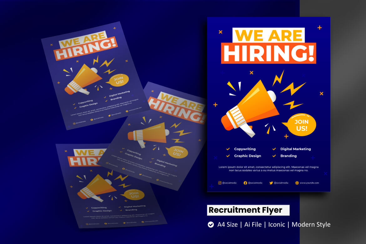 Open Recruitment Flyer Brochure Template | Deeezy