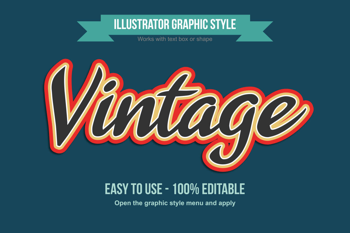 Colorful Vintage Cursive Text Effect | Deeezy