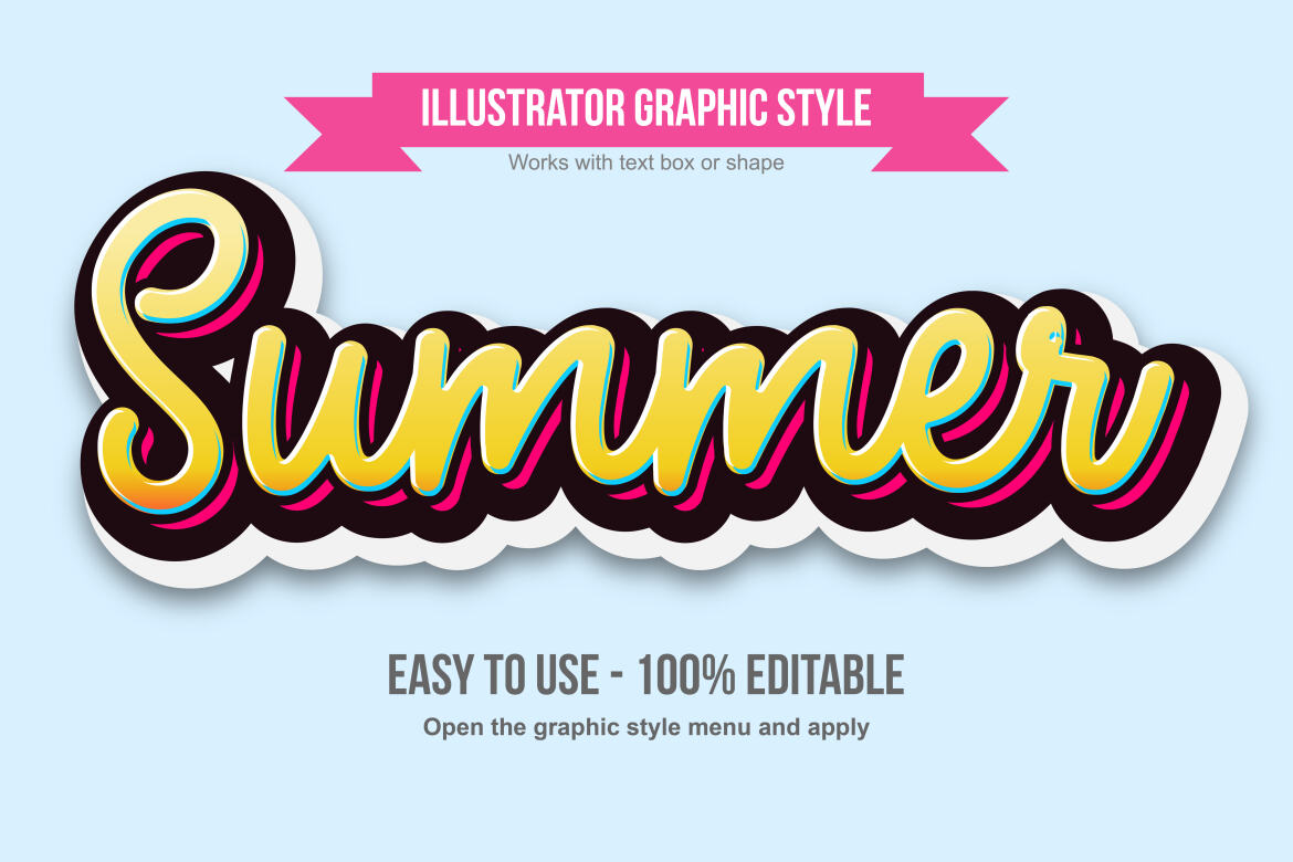 Yellow Cursive Sticker Style Text Effect | Deeezy