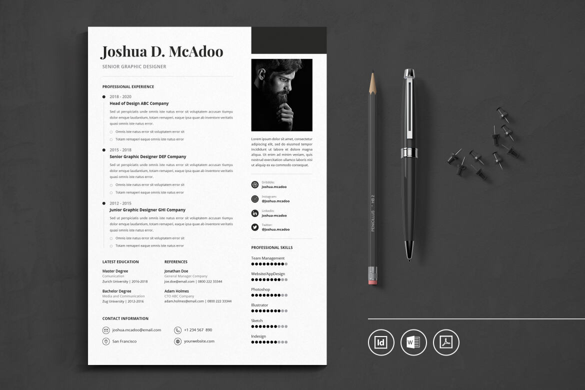 Professional CV Resume Indesign Template Vol.26 | Deeezy