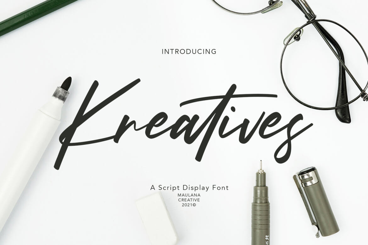Kreatives Script Display Font | Deeezy