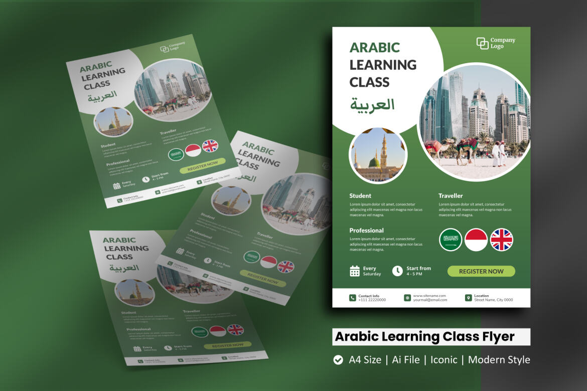 Arabic Learning Class Flyer Template | Deeezy