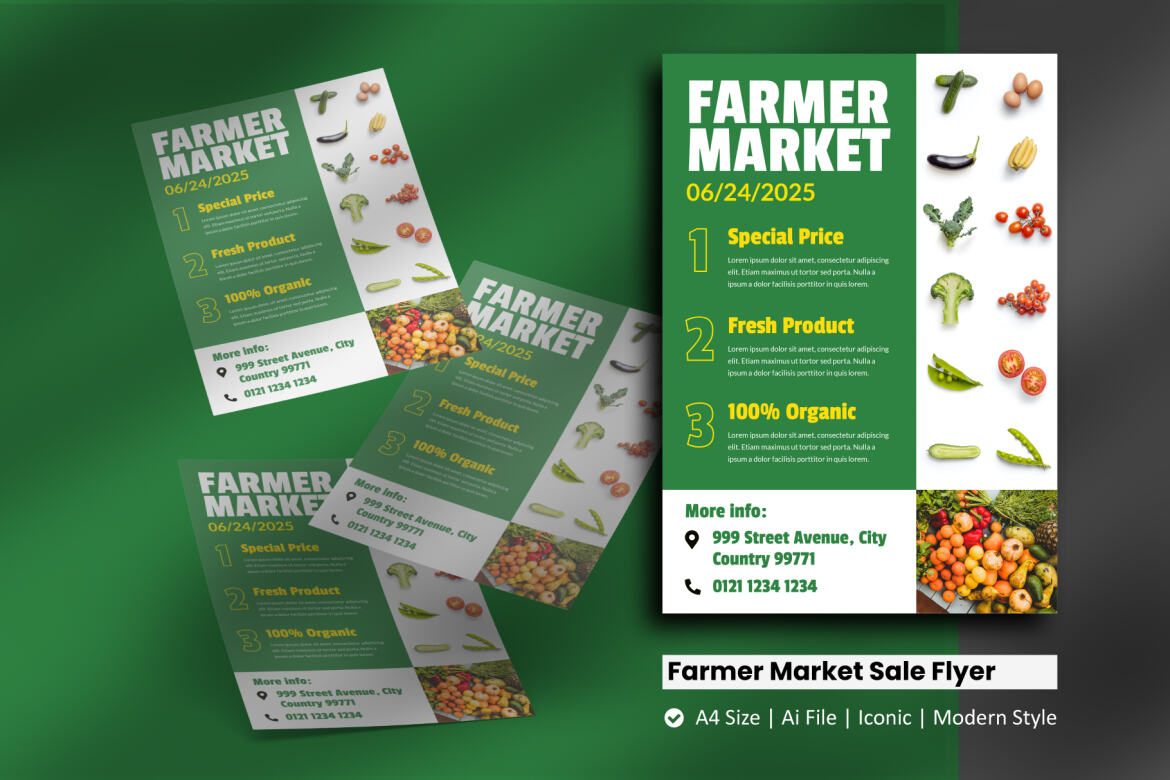 Farmer Market Sale Flyer Template | Deeezy