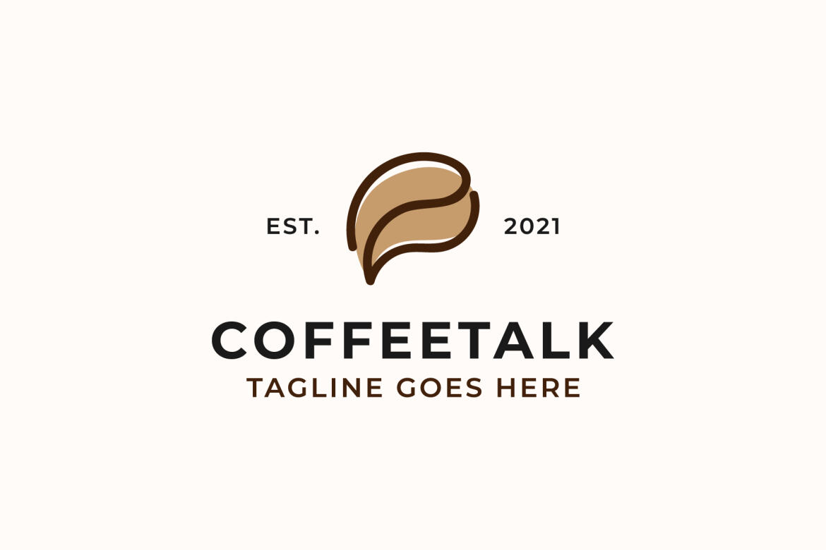 Coffee Bean with Bubble Chat Logo | Deeezy