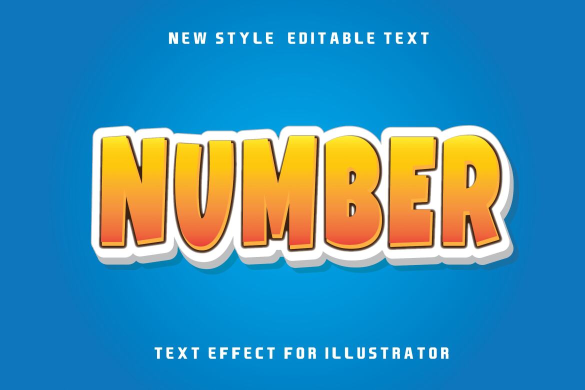 number editable text effect for illustrator | Deeezy