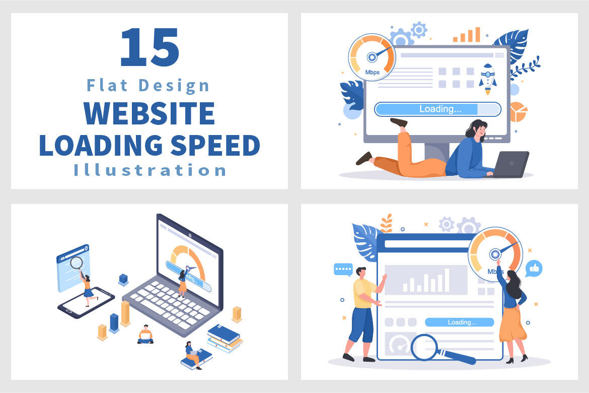 15 Website Loading Speed Optimization Vector Illustration | Deeezy