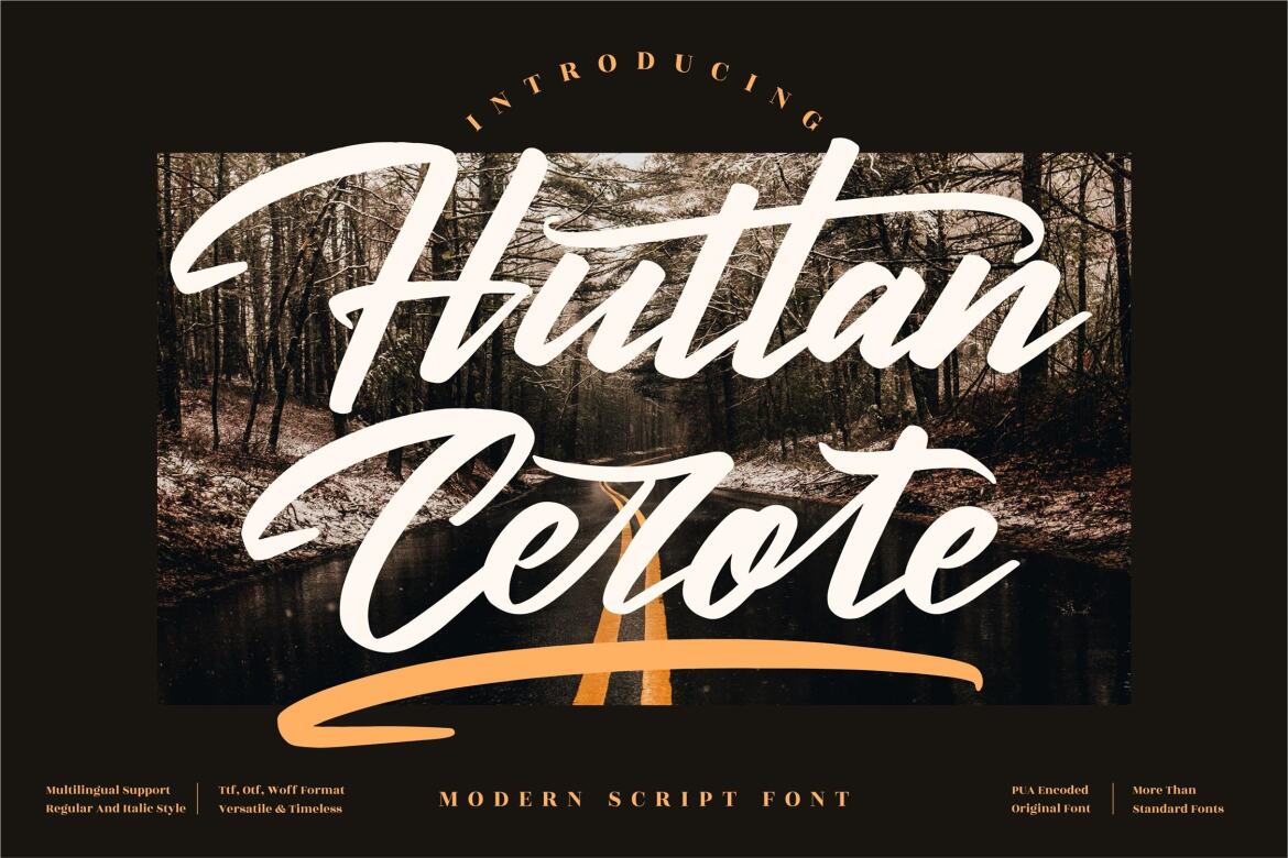 Huttan Cerote - Modern Script Font | Deeezy