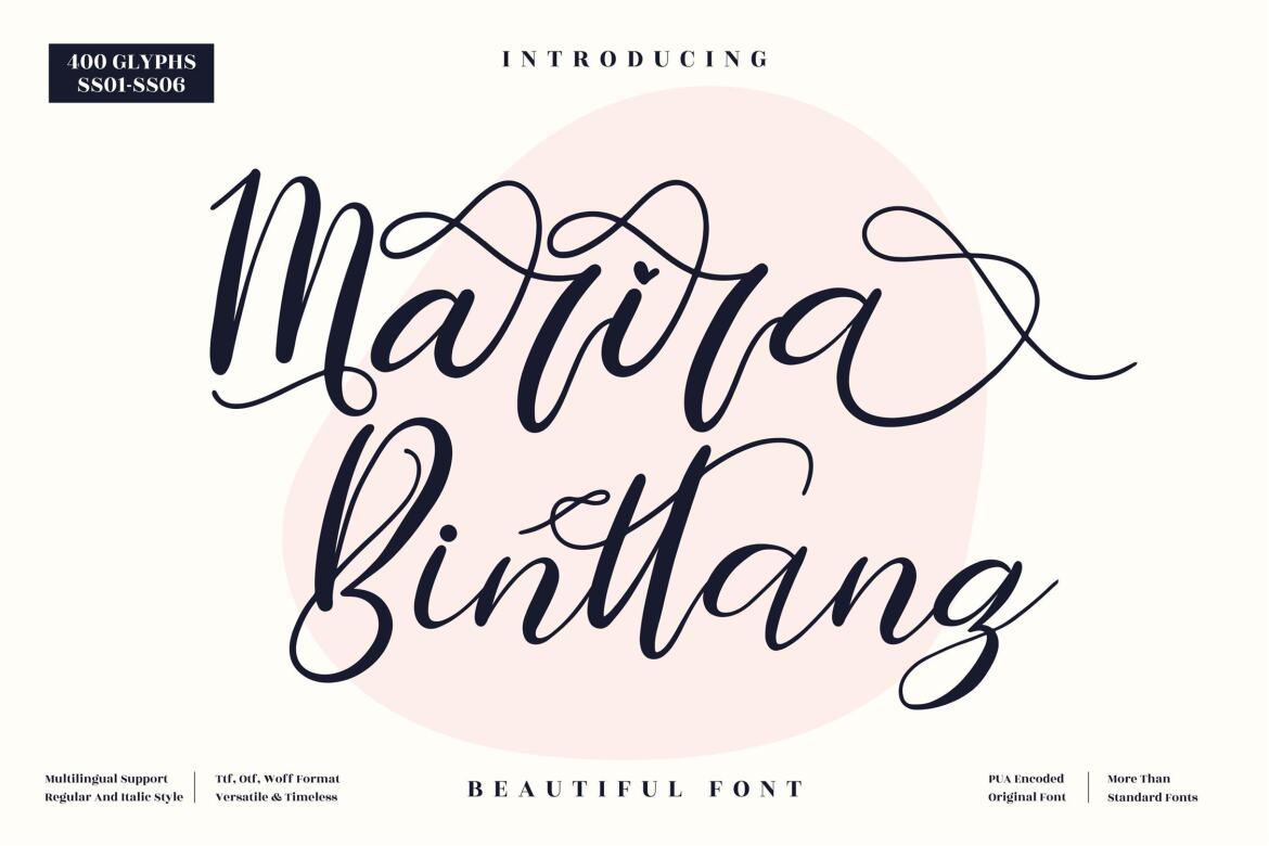 Marira Binttang - Beautiful Script Font | Deeezy