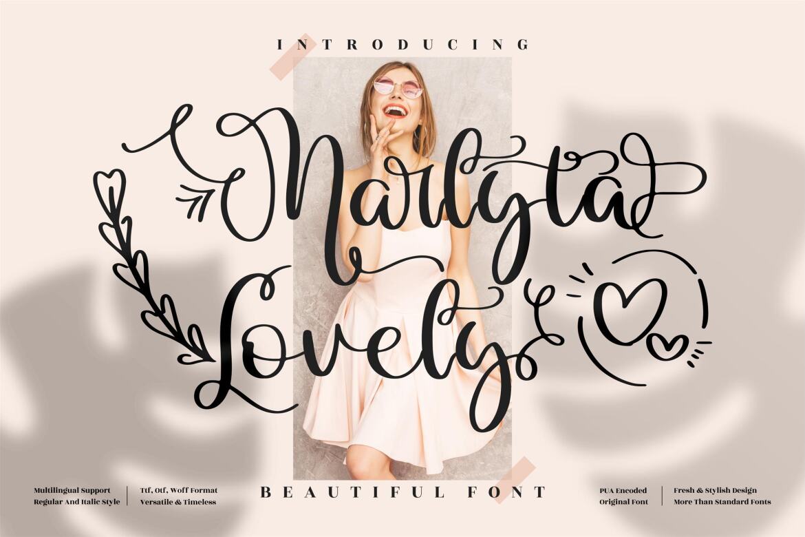Marlyta Lovely - Beautiful Script Font | Deeezy