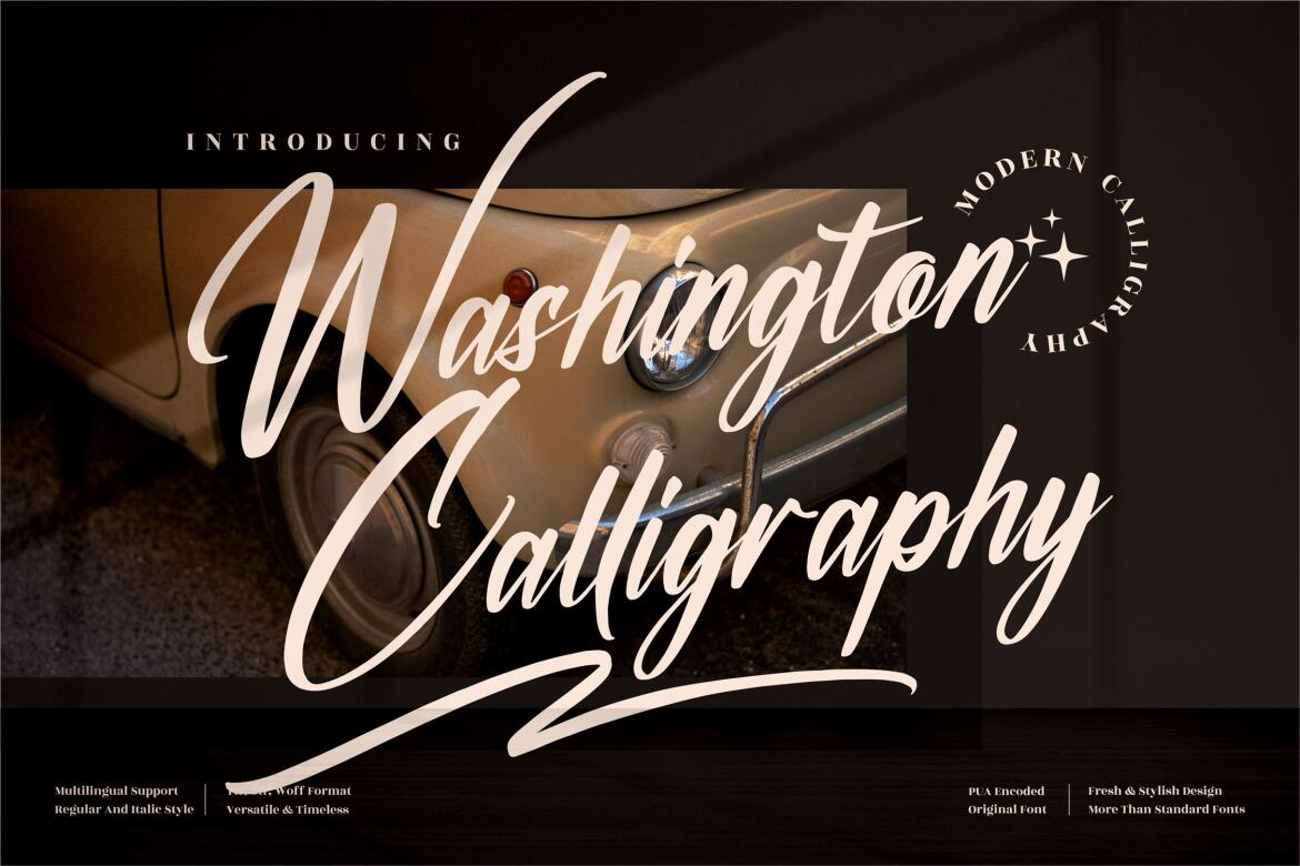 Washington Calligraphy - Modern Script Font | Deeezy