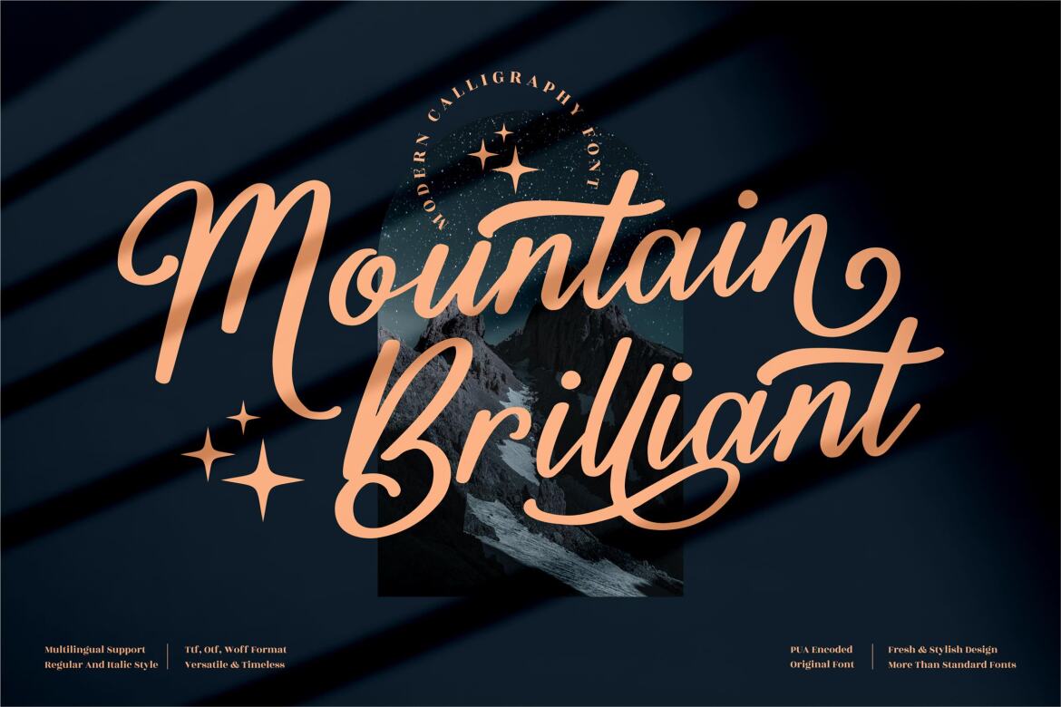 Mountain Brilliant - Modern Calligraphy Font | Deeezy